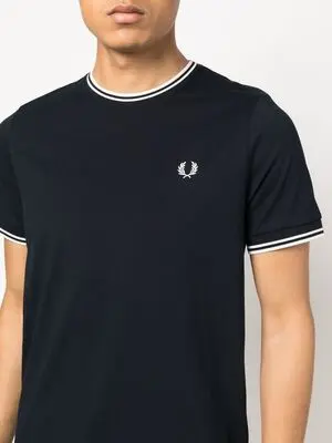 Fred Perry Logo-embroidered T-shirt - Blue
