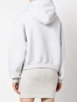 Alexander Wang Rubberised Logo Cotton Hoodie - Grey
