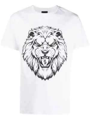 BILLIONAIRE Lion-print Short-sleeved T-shirt - White