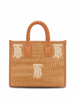 Burberry Mini Raffia Freya Tote Bag