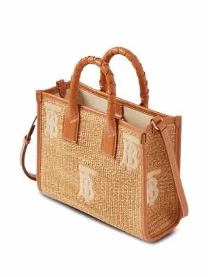 Burberry Mini Raffia Freya Tote Bag
