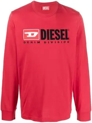DIESEL® Logo-print Long-sleeve Sweatshirt - Red