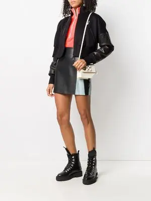 Off-White Graffiti Detail Mini Leather Skirt