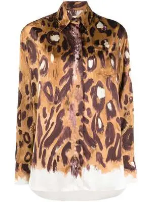 Marni All-over Leopard-print Shirt - Brown