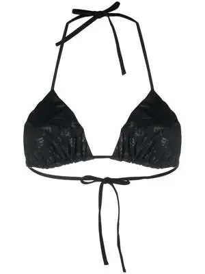 MISBHV Monogram Halterneck Bikini Top - Black