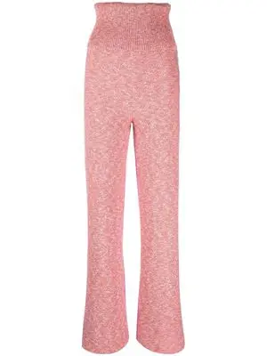 Off-White Diag-stripe Knit Trousers - Pink