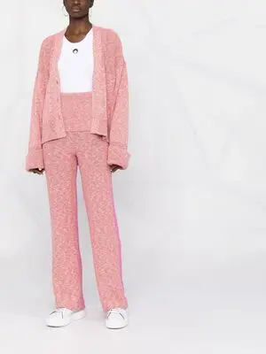 Off-White Diag-stripe Knit Trousers - Pink