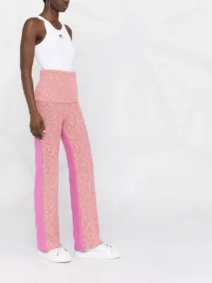 Off-White Diag-stripe Knit Trousers - Pink