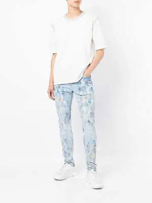 PURPLE BRAND Paint-splatter Slim Jeans