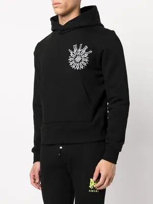 Amiri Rhinestone-Embellished Graphic-Logo Hoodie - Black