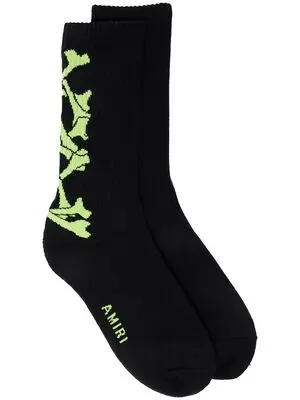 Amiri Skeleton-print Socks - Black