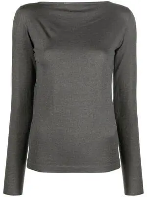Brunello Cucinelli Cashmere-silk Blend Knit Top - Grey
