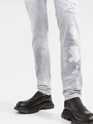 Dsquared2 Cotton Distressed Paint Splatter Jeans