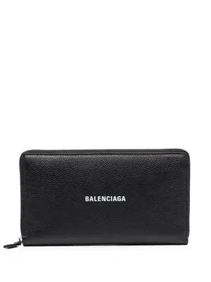 Balenciaga Logo-print Continental Wallet - Black