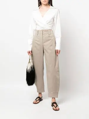 Alberta Ferretti High-waisted Cropped Trousers