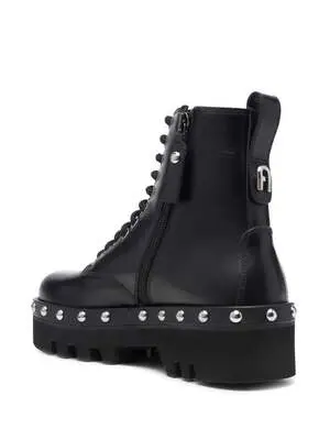 Furla Studded Lace-up Boots