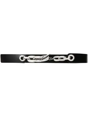 Rabanne Logo Chain-link Belt - Black