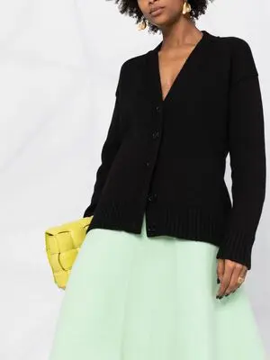 JIL SANDER V-neck Button-fastening Cardigan - Black