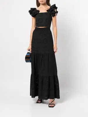 Alice + Olivia Reise Tiered Maxi Skirt