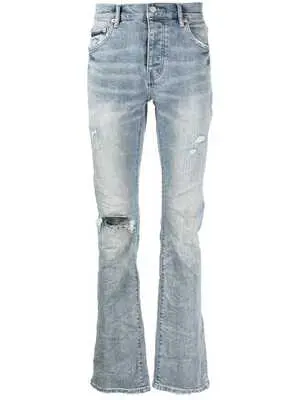 PURPLE BRAND Ripped Bootcut Jeans - Blue