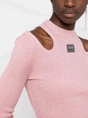 Versace Cut-out Knitted Dress - Pink