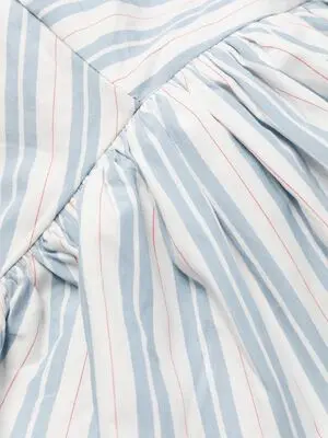 GANNI Striped Wrap Midi Dress
