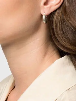 JIL SANDER Sterling Sculptural Hoop Earrings - Silver