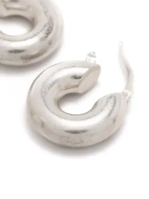 JIL SANDER Sterling Sculptural Hoop Earrings - Silver