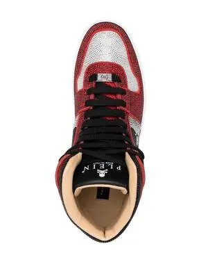 Philipp Plein Notorious Crystal-embellished High-top Sneakers - Black