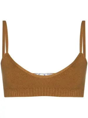 Off-White Fine-knit Strappy Bralette - Brown