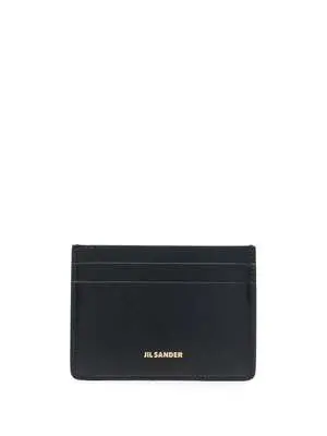 JIL SANDER Logo-lettering Leather Cardholder - Black