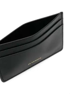 JIL SANDER Logo-lettering Leather Cardholder - Black
