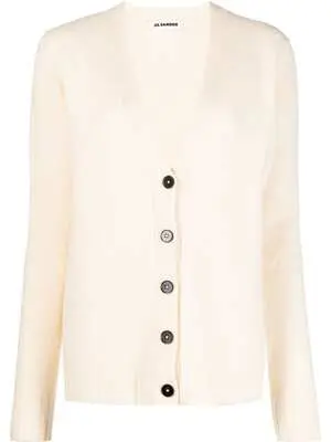 JIL SANDER Button-down Knit Cardigan - Neutrals