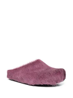 Marni Fussbet Sabot Calf-hair Slippers - Purple