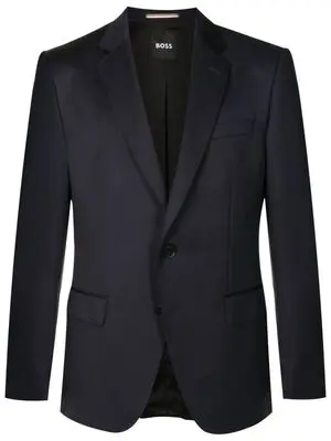 BOSS Slim-fit Suit Jacket In Virgin-wool Serge - Blue
