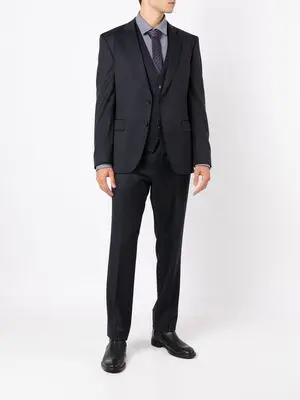 BOSS Slim-fit Suit Jacket In Virgin-wool Serge - Blue
