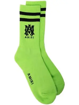 Amiri Logo Embroidered Ankle Socks - Green