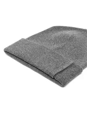 Brunello Cucinelli Beaded Ribbed Cashmere Beanie - Grey