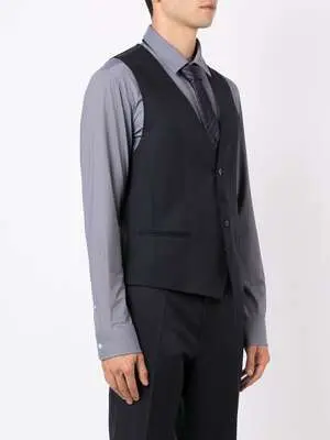 BOSS Button-down Tailored Waistcoat - Black