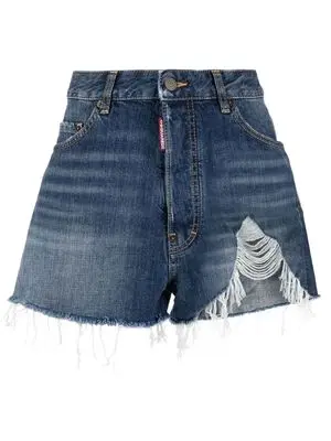 Dsquared2 Raw Edge Hem Shorts For Women