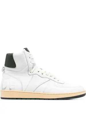 Rhude High-top Leather Sneakers - White