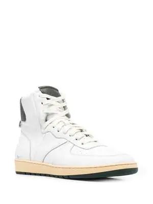Rhude High-top Leather Sneakers - White