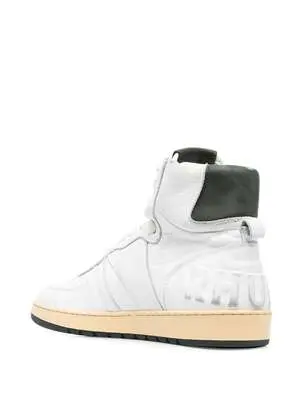 Rhude High-top Leather Sneakers - White