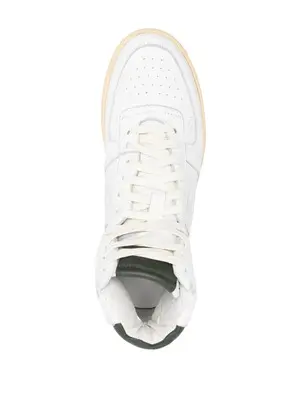 Rhude High-top Leather Sneakers - White