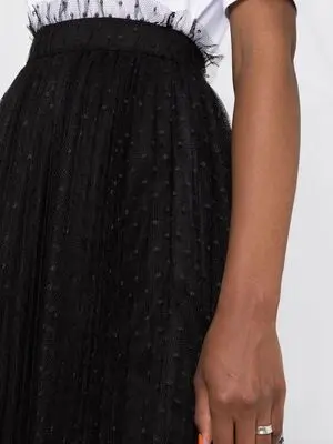 Red Valentino Pleated Point D’esprit Tulle Skirt
