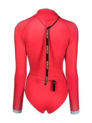 Cynthia Rowley Floral Print Mock Neck Wetsuit