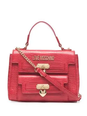 Moschino Crocodile-embossed Tote Bag - Red
