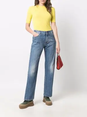 Stella McCartney Rhinestone-embellished Straight-leg Jeans