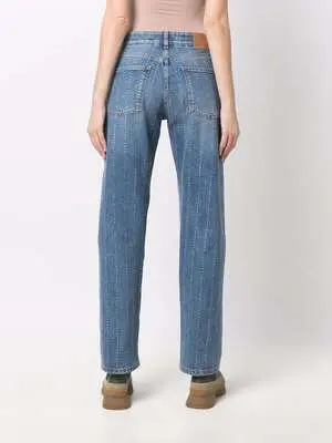 Stella McCartney Rhinestone-embellished Straight-leg Jeans