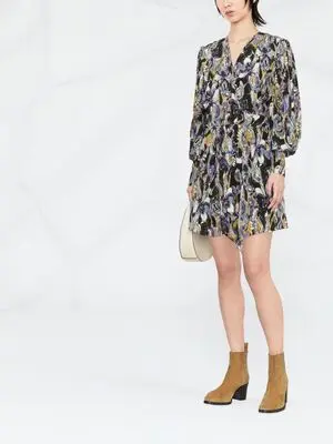 IRO PARIS Graphic-print Long-sleeve Dress